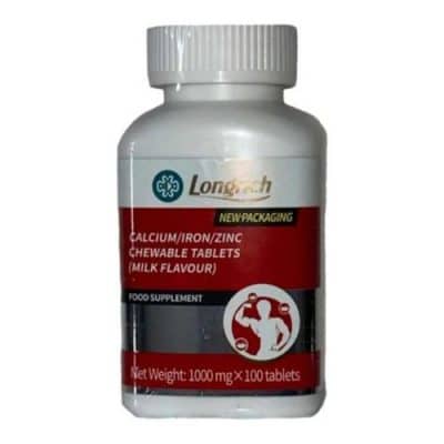 Calcium Longrich 1000mg enrichis au Zinc et Fer, 100 Gelules – MADON PROD