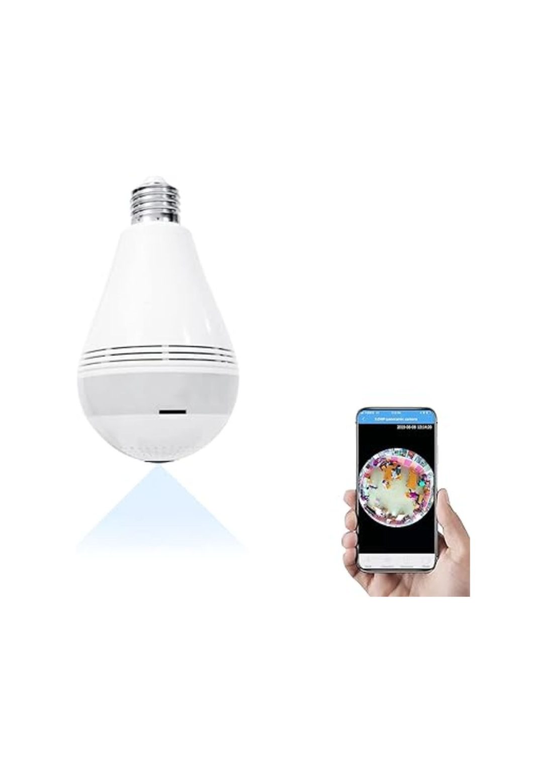 Ampoule Caméra, WiFi Floodlight Caméra de Sécurité, 360 Degrés ...